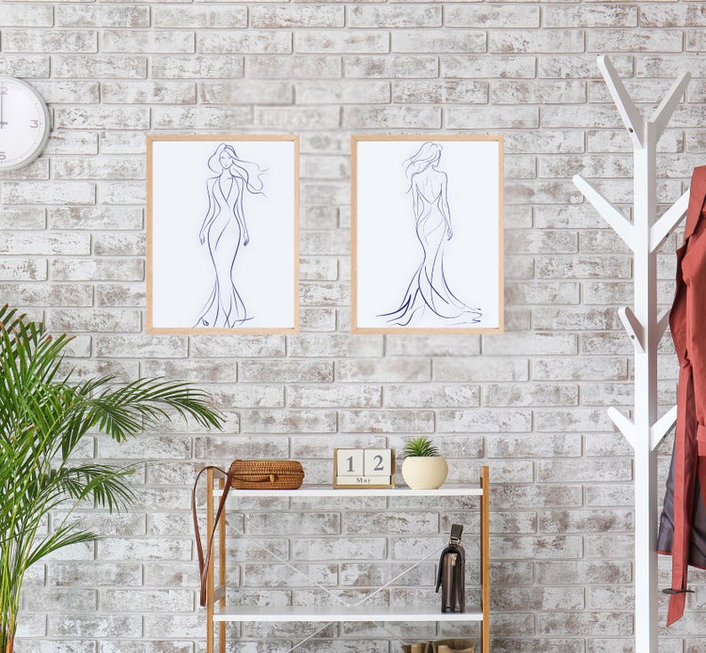 Minimalist Female Line | Art Elegant Woman Wall Art | Modern One Line ...