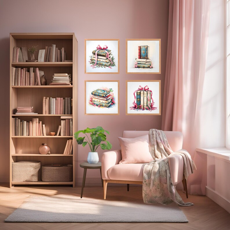 Cute Book Poster Pack – Coquette Vintage Aesthetic, Dreamy Reads ...
