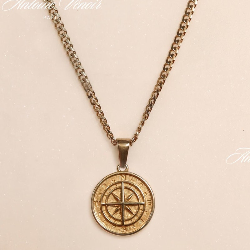 Men Necklace Compass Set - Etsy