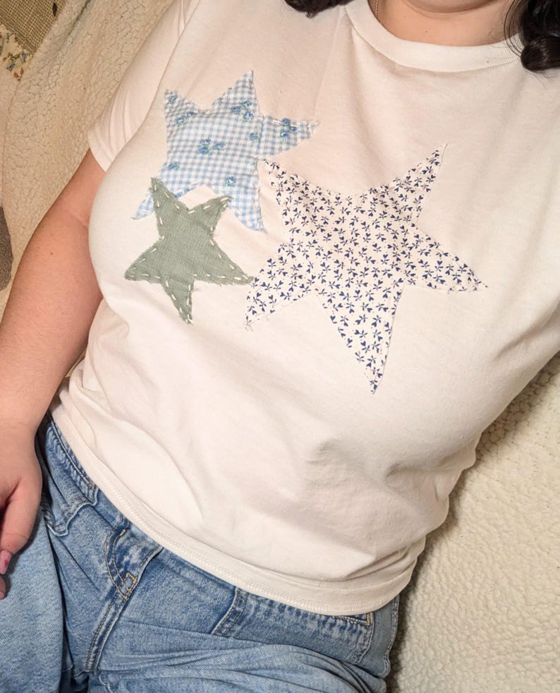 Patchwork Star Tee - Etsy