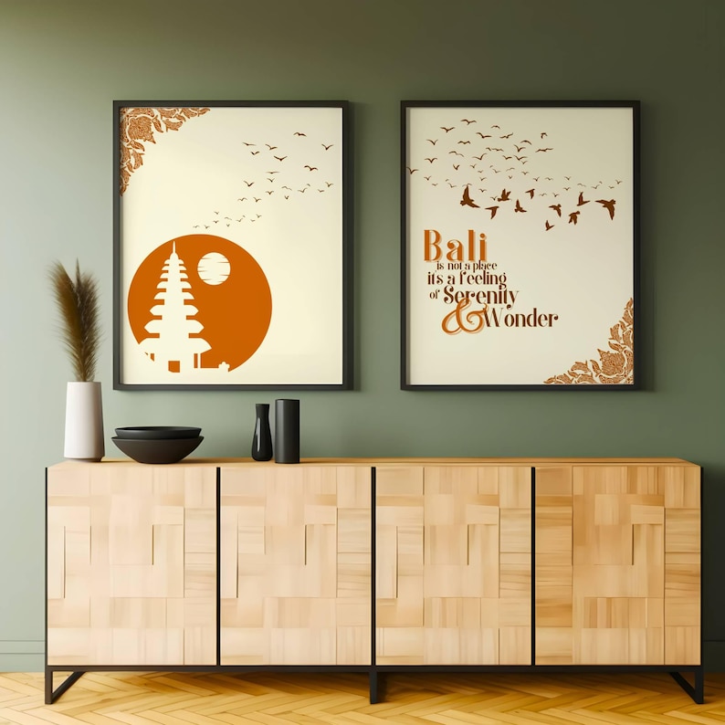 Bali Inspired Wall Art - Indonesian Wall Art- Tropical Minimalist Wall ...