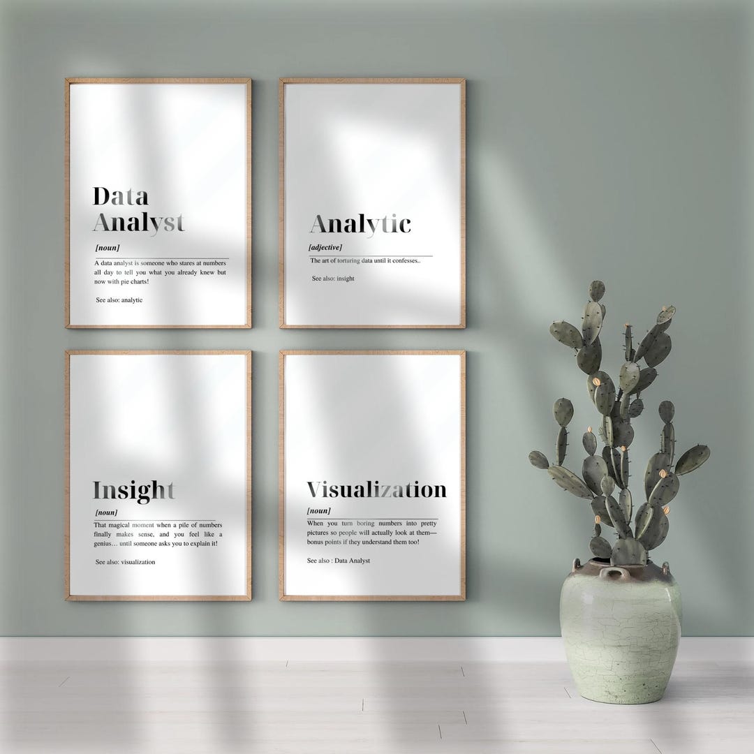 Bundle Funny Phrase Office Decor - Set of 4 Data Analyst Funny Quote ...