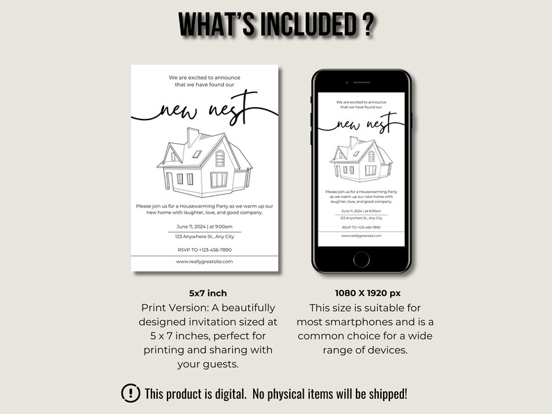 Rustic Housewarming Invitation Template – Editable New Home Card ...