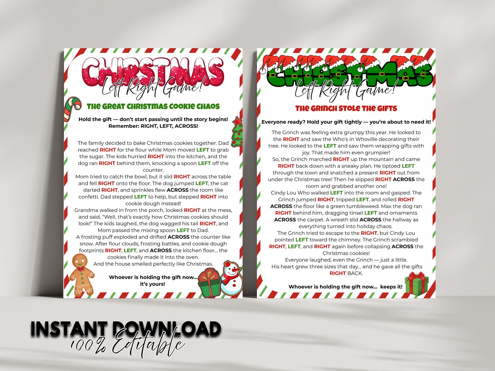 Christmas Left Right Game Bundle – Printable Holiday Party Activity ...
