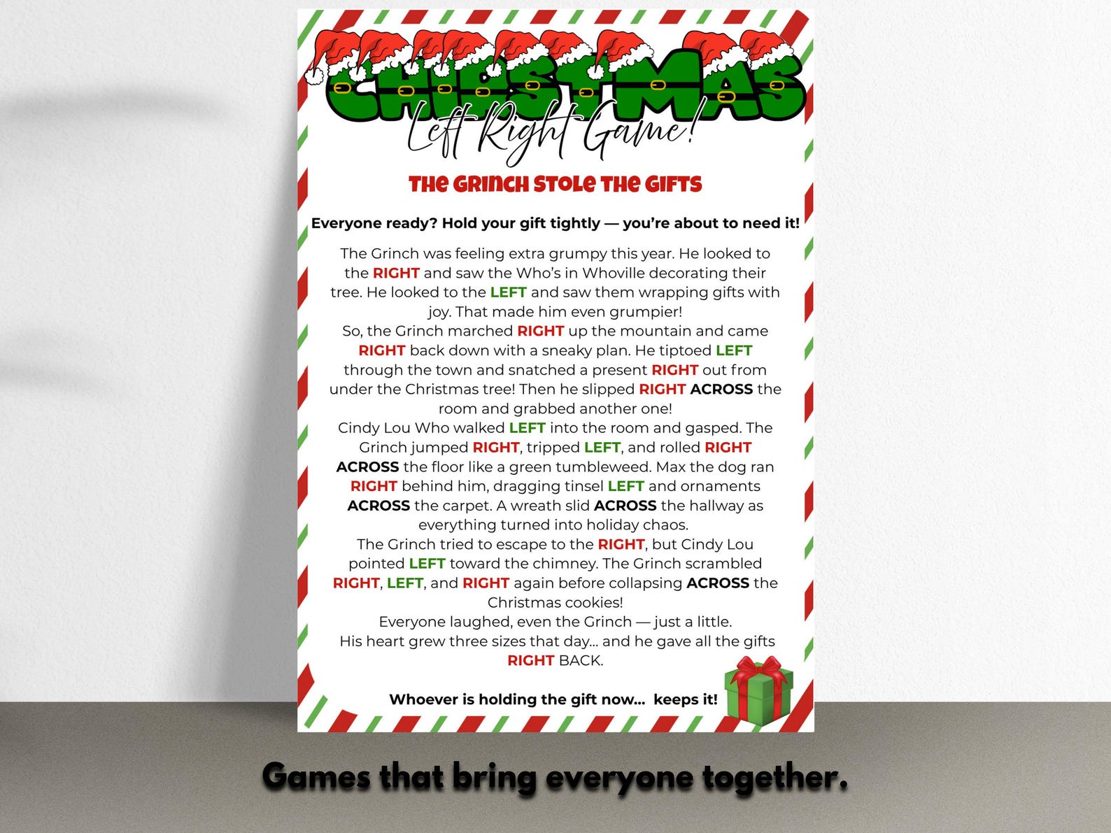 Christmas Left Right Game Bundle – Printable Holiday Party Activity ...