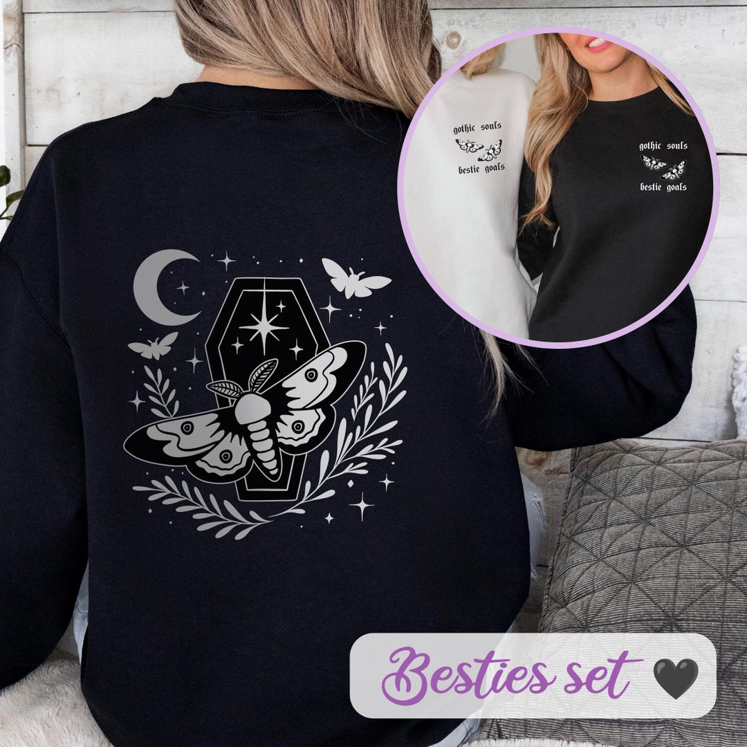 Gothic Souls Bestie Goals Sweatshirt, Girls BFF Clothing, Matching Best ...