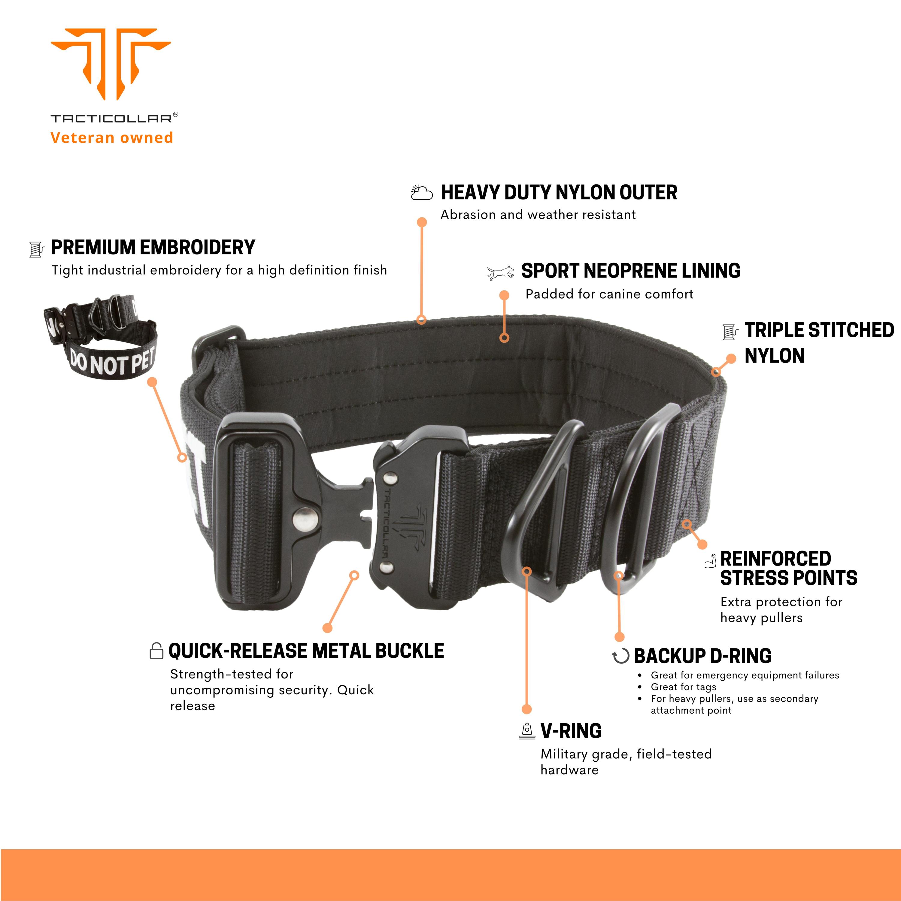 Tacticollar - DO NOT PET, 2 Inch Nylon Collar for Small, Medium and ...