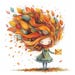 Autumn Leaf Princess, Watercolor Clipart, Autumn Girl Leaf, Craft Arts ...