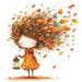 Autumn Leaf Princess, Watercolor Clipart, Autumn Girl Leaf, Craft Arts ...