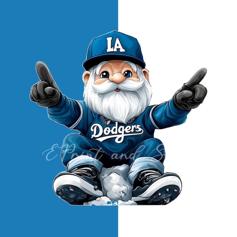 Inspired LA Dodgers, Gnome Whimsical, PNG 300 DPI, Baseball, Champion ...