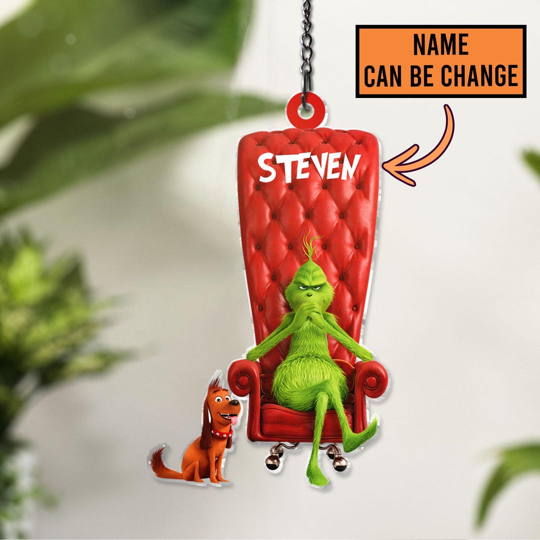 Personalized Gri.nch Acrylic Window Hanging Ornament, Custom Name ...