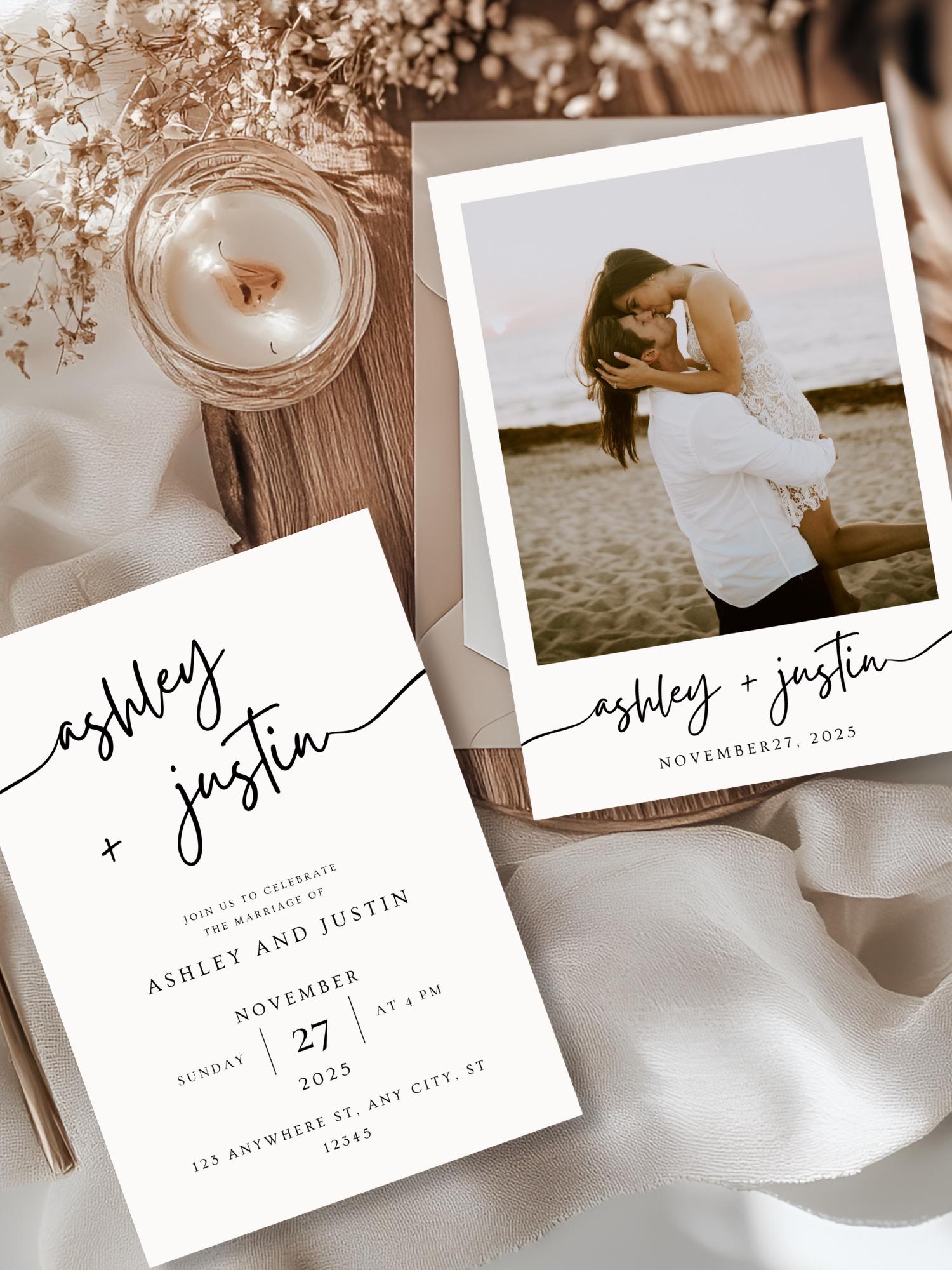Modern Elopement Reception Invitation – Minimalist Nothing Fancy Just ...