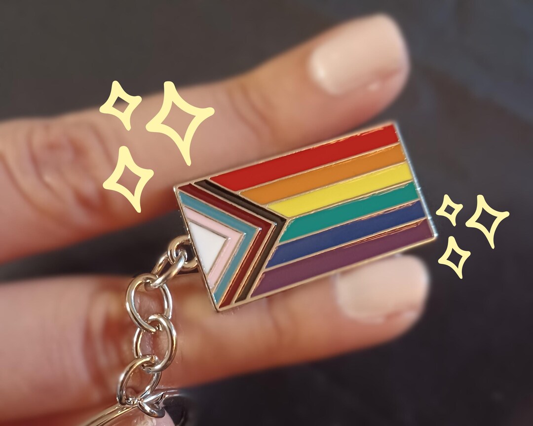 LGBTQ Pride Rainbow Keychain | Progress Flag | POC | Transgender ...