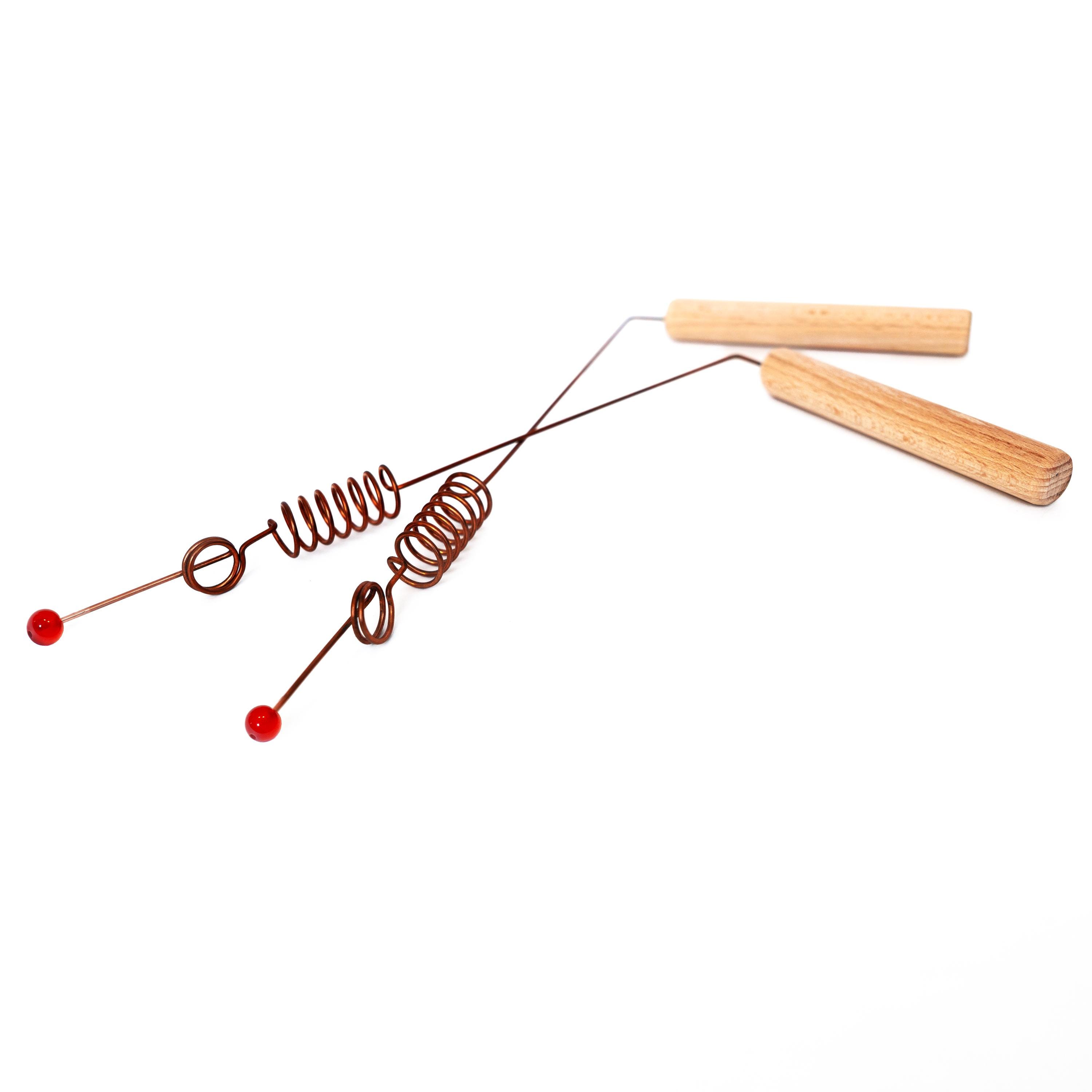 2pc Copper Dowsing Rods With Double Resonator & Carnelian Tip – Energy ...