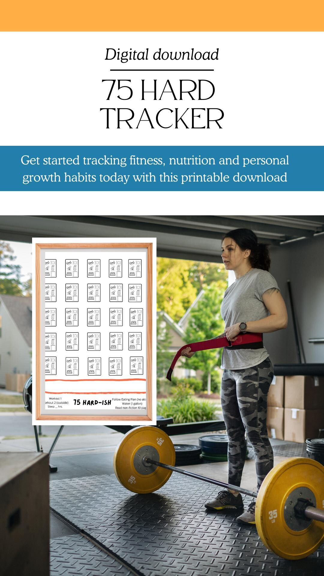 75 Hard Fitness Tracker I Wellness Habit Tracker I Visual Chart Fitness ...