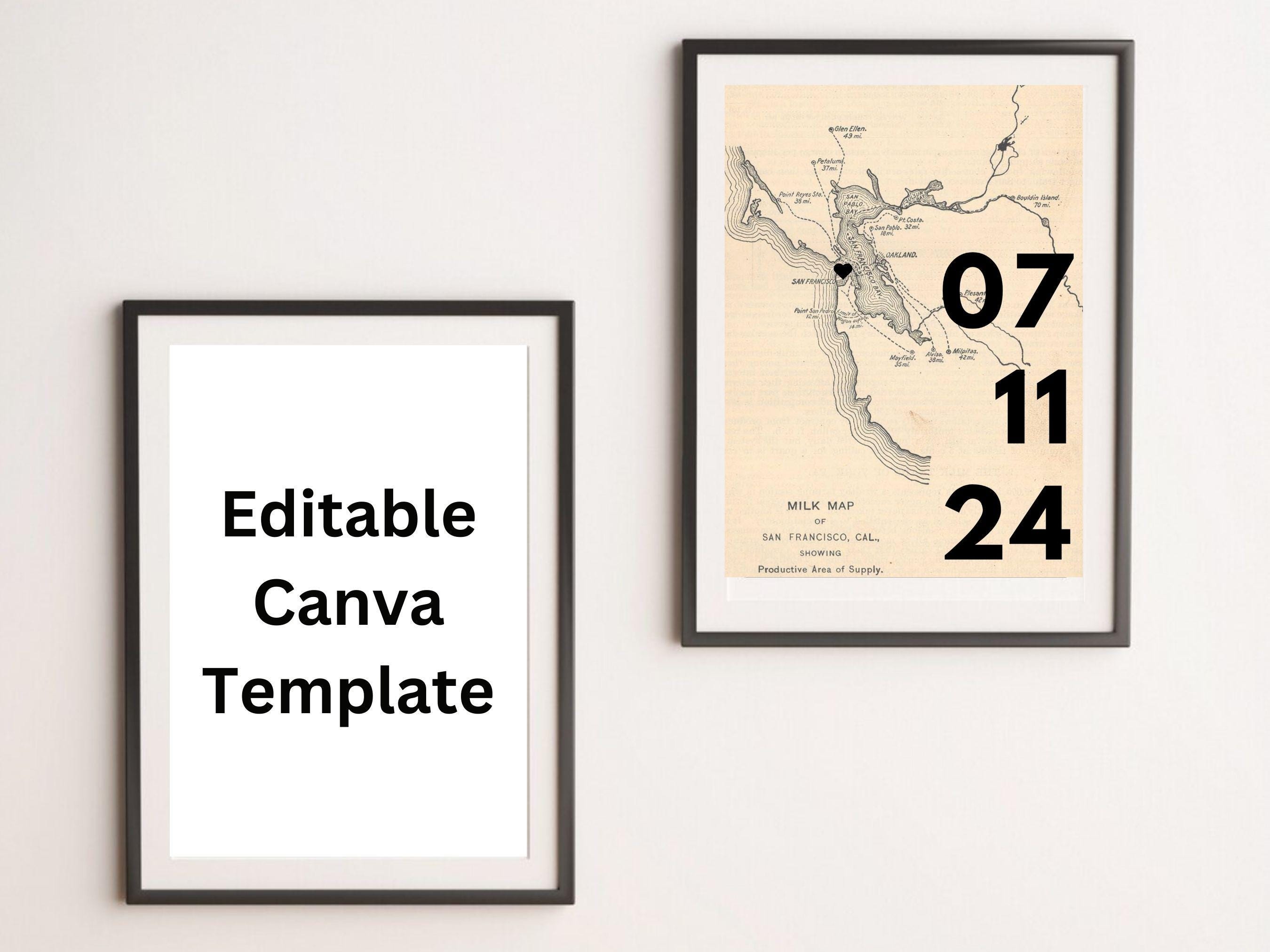 Anniversary Gift Poster, Wedding Date Poster, Dating Gift, Customizable ...