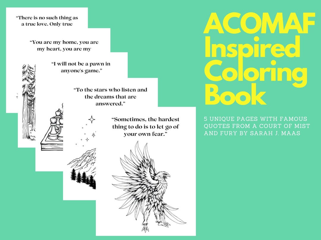 A Court of Mist and Fury Coloring Book, Adult Coloring Book, ACOTAR ...
