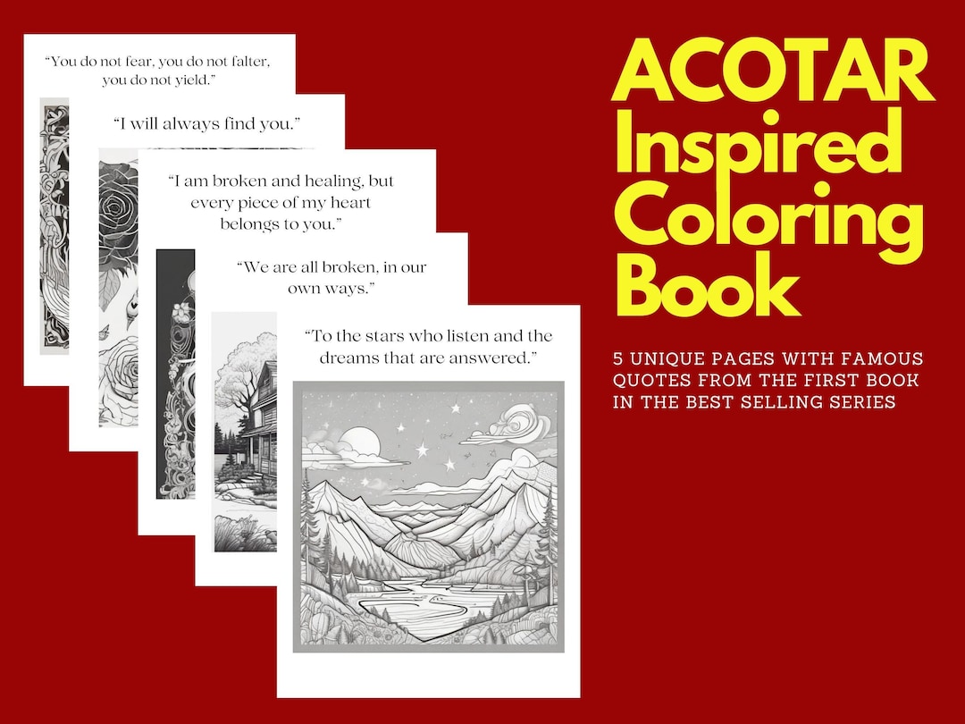 ACOTAR Coloring Book Adults, Book Club Coloring Book, A Court of Thorns ...