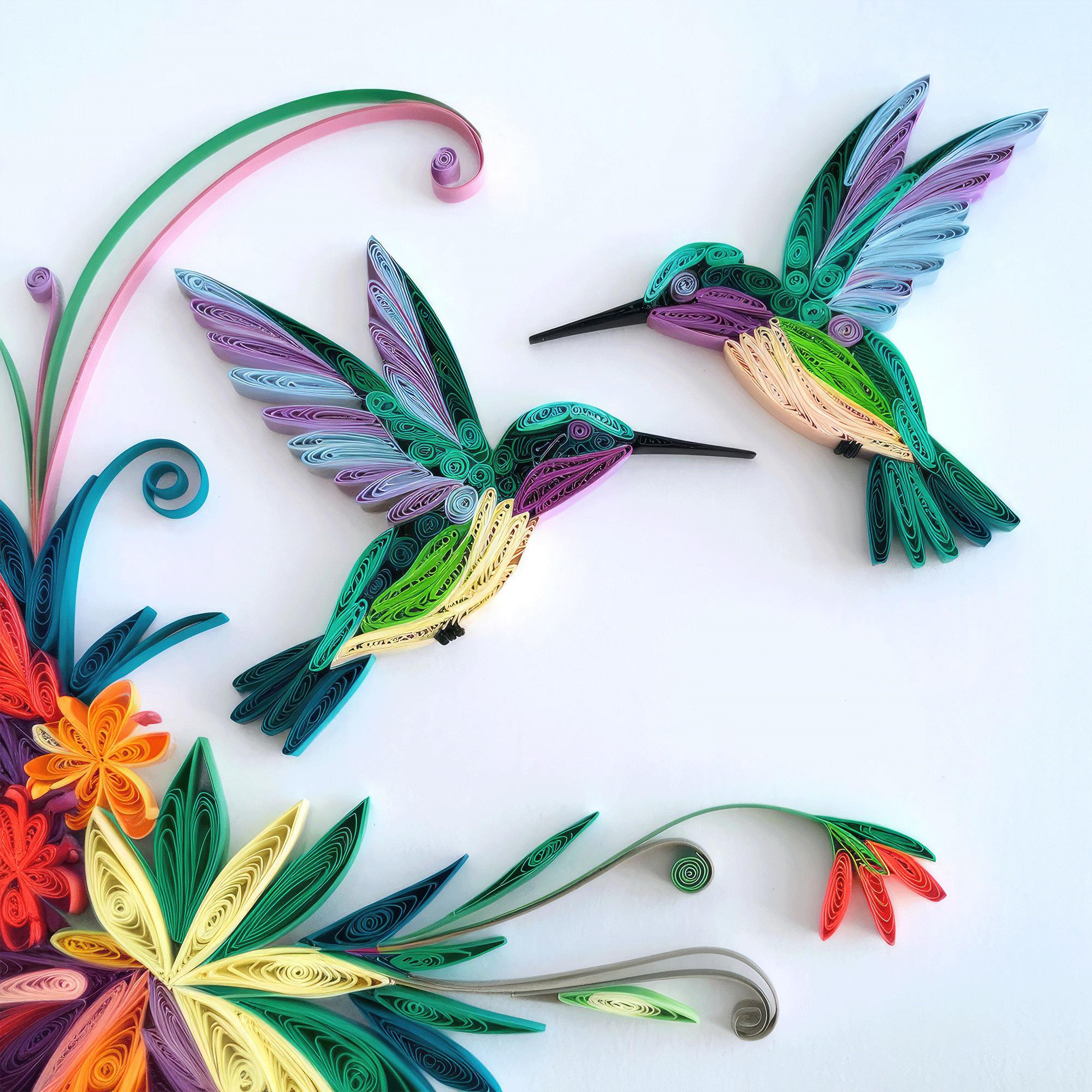 Quilling Birds Clipart, Quilled Bird Paper Crafts Junk Journal, Floral ...
