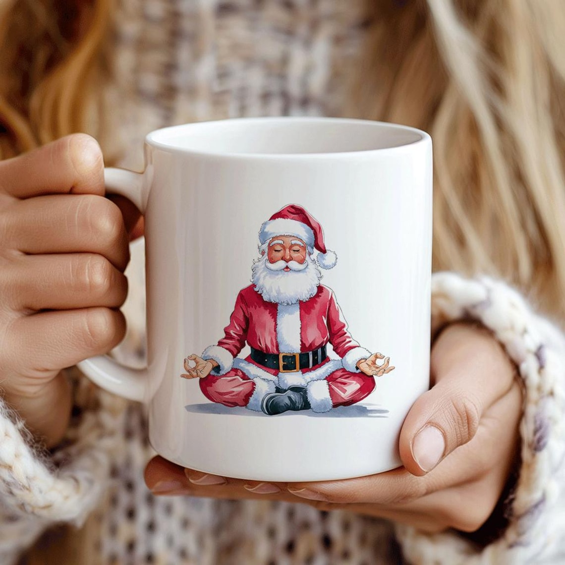 Yoga Santa Claus PNG, Funny Namaste Santa Yoga Poses Clipart, Christmas ...