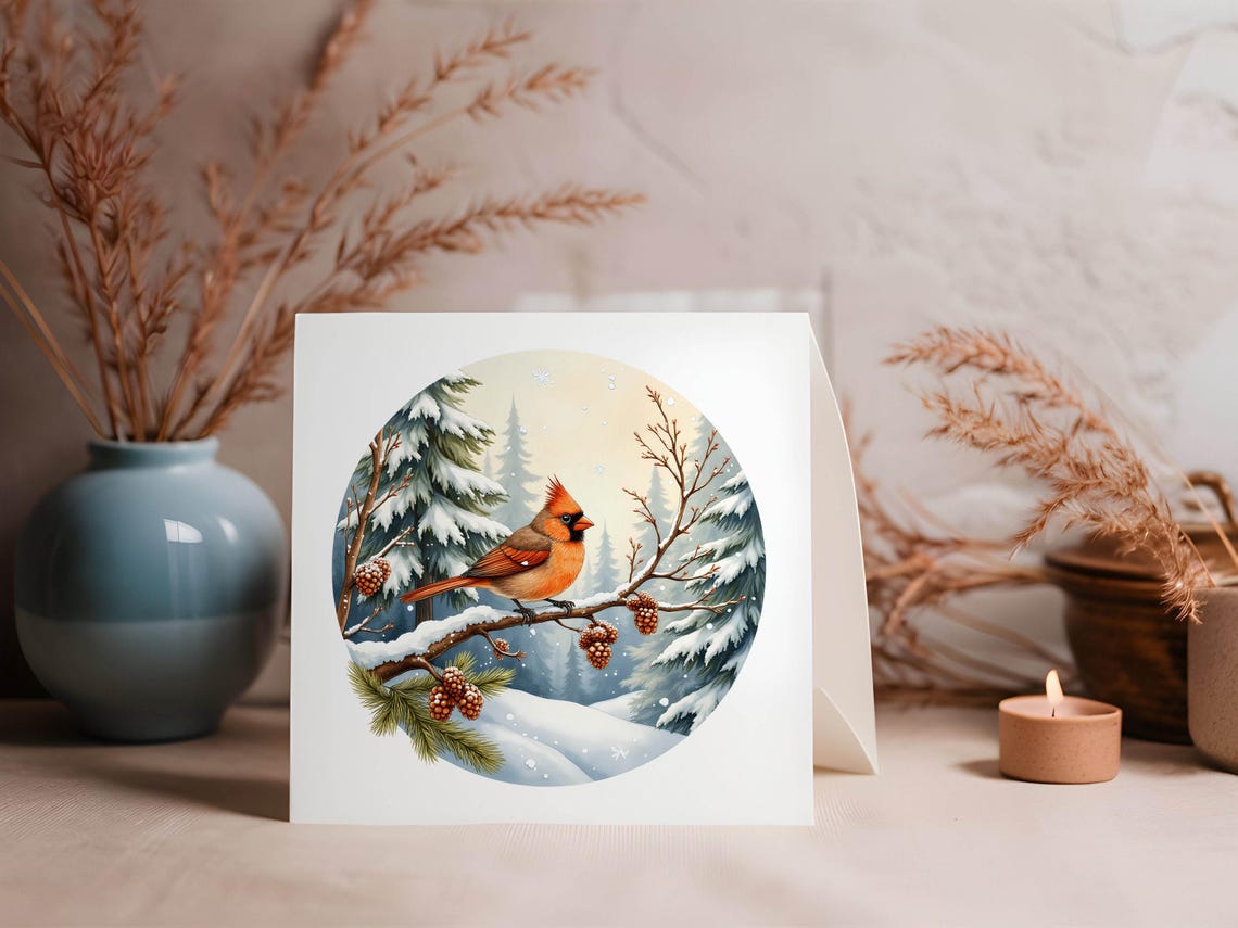 Circular Winter Scenes Landscape PNG, Winter Woodland Clipart, Snowy ...