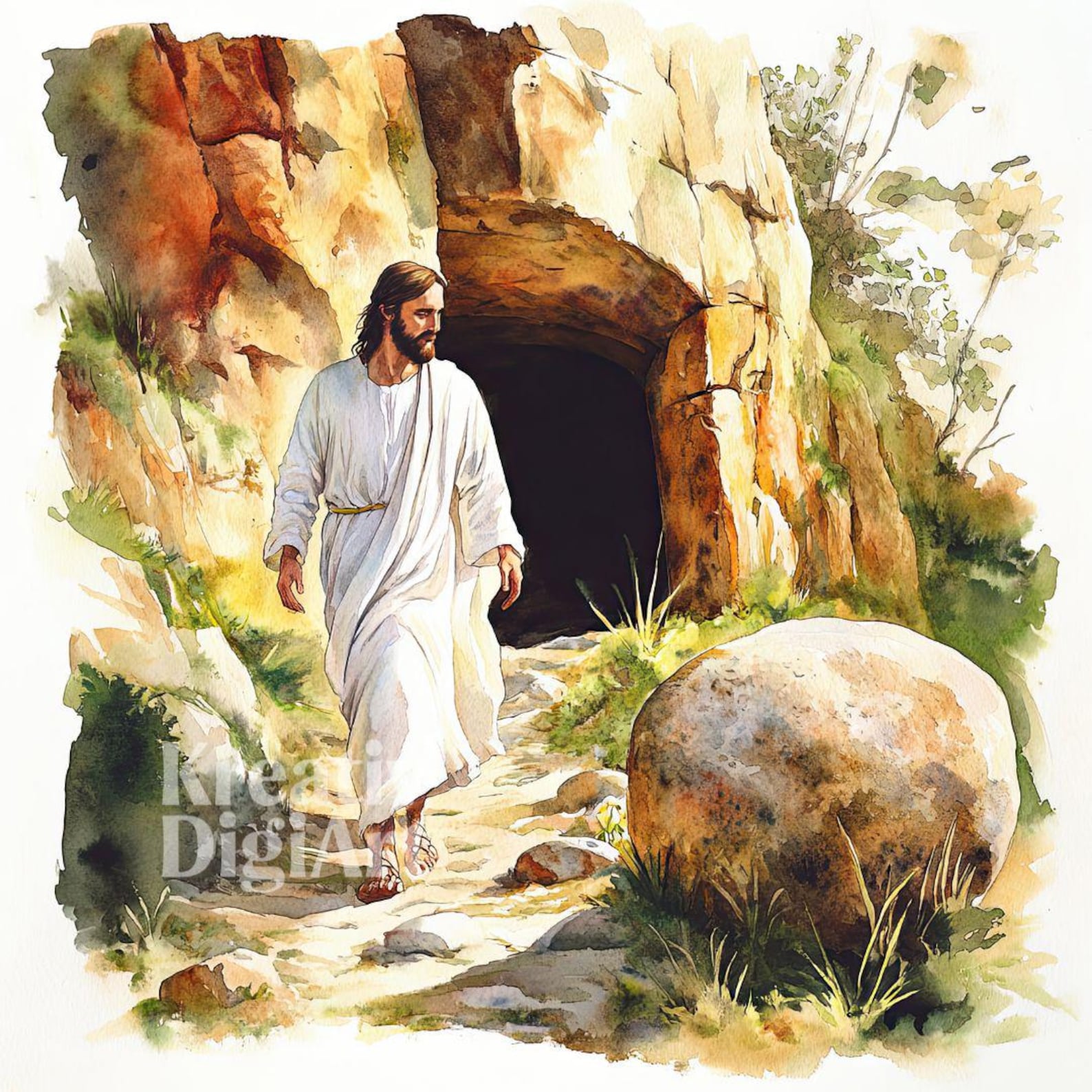 17 Resurrection of Jesus Clipart, Watercolor Easter JPG, Jesus Risen ...