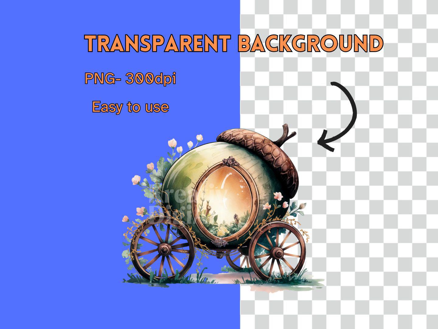 Watercolor Fairytale Carriage Clipart, Princess Carriage Clip Art ...