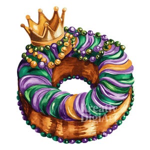 Mardi Gras Treat PNG, Carnival Foods Clipart, Watercolor Masquerade ...