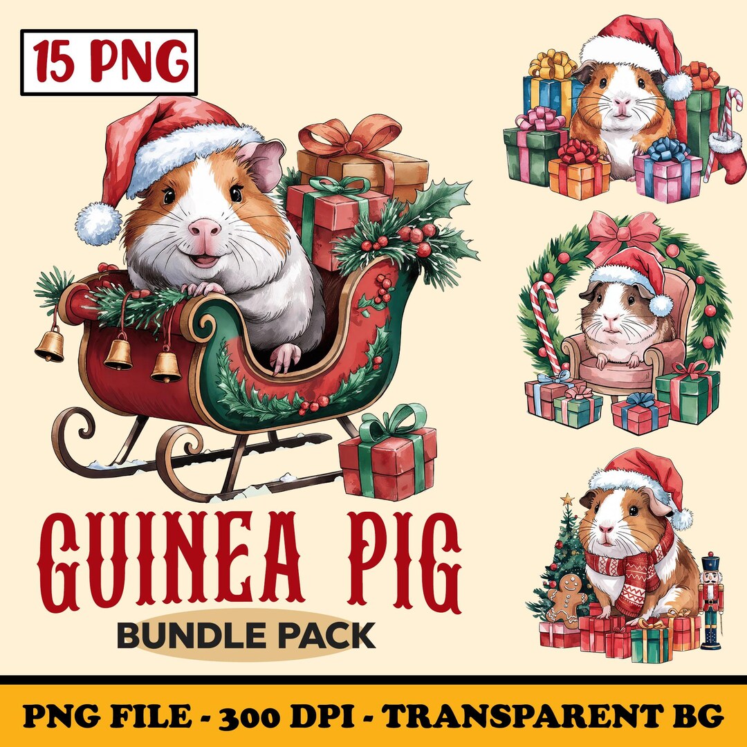 Christmas Guinea Pig Clipart, Cute Guinea Pig PNG, Hamster Clipart ...