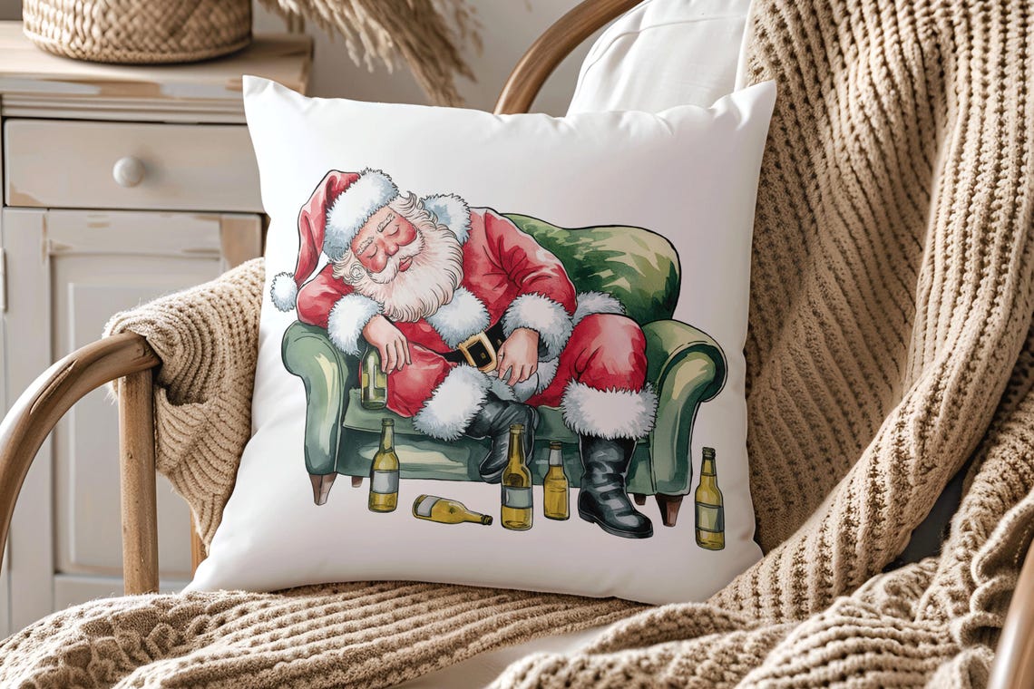 Drunk Santa Claus PNG, Funny Santa Claus Clipart, Christmas Sublimation ...