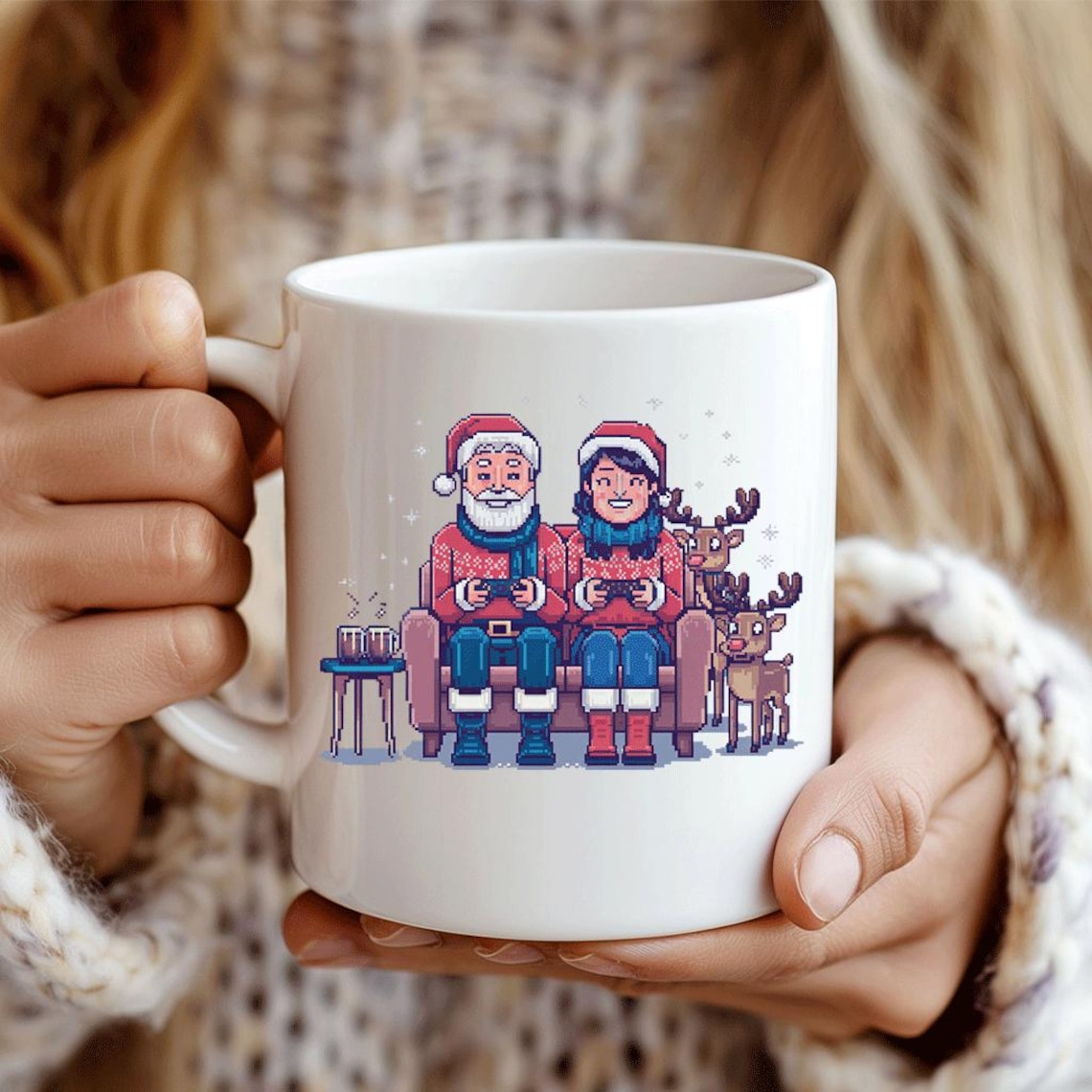 Pixel Santa Claus PNG, Pixel Art Christmas Sublimation, Gamer Santa ...