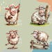 Funny Sheep Clipart Bundle, Quirky Sheep PNG Sublimation, Watercolor ...