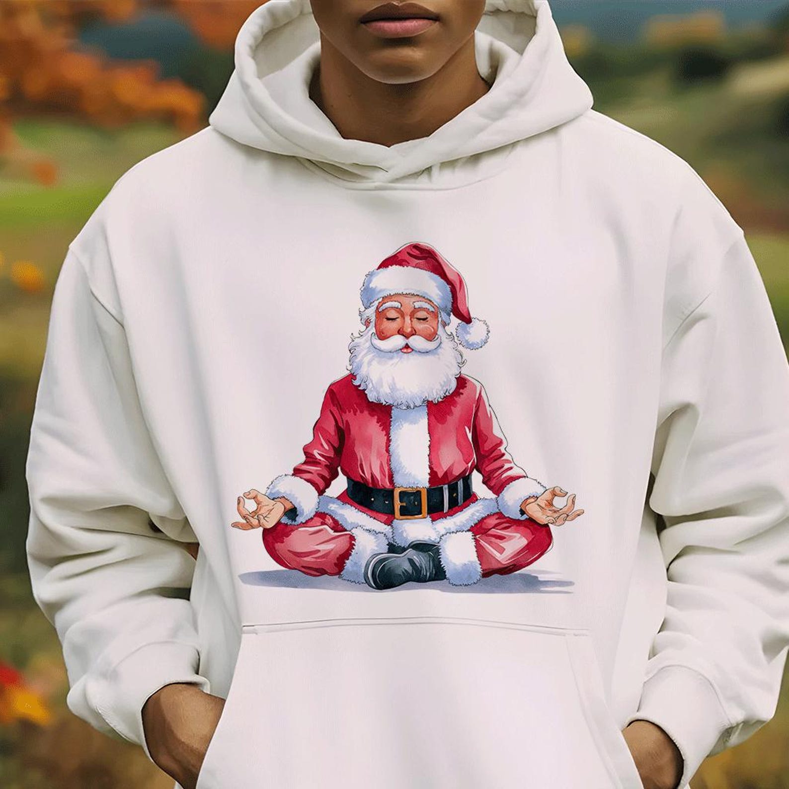 Yoga Santa Claus PNG, Funny Namaste Santa Yoga Poses Clipart, Christmas ...