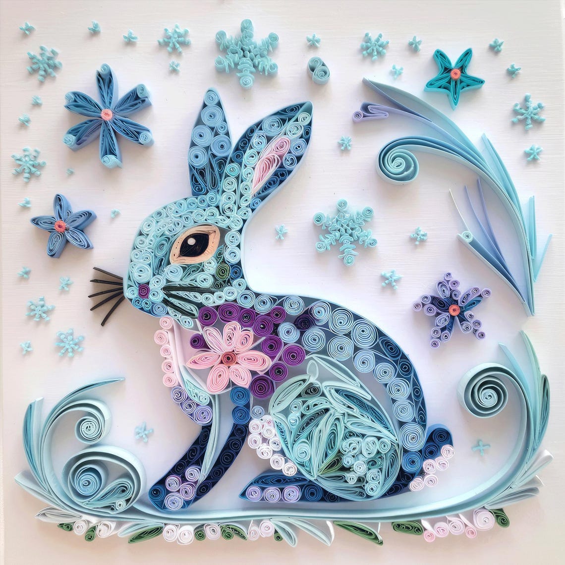 Quilling Bunnies Clipart, Quilled Rabbit Paper Crafts Junk Journal ...