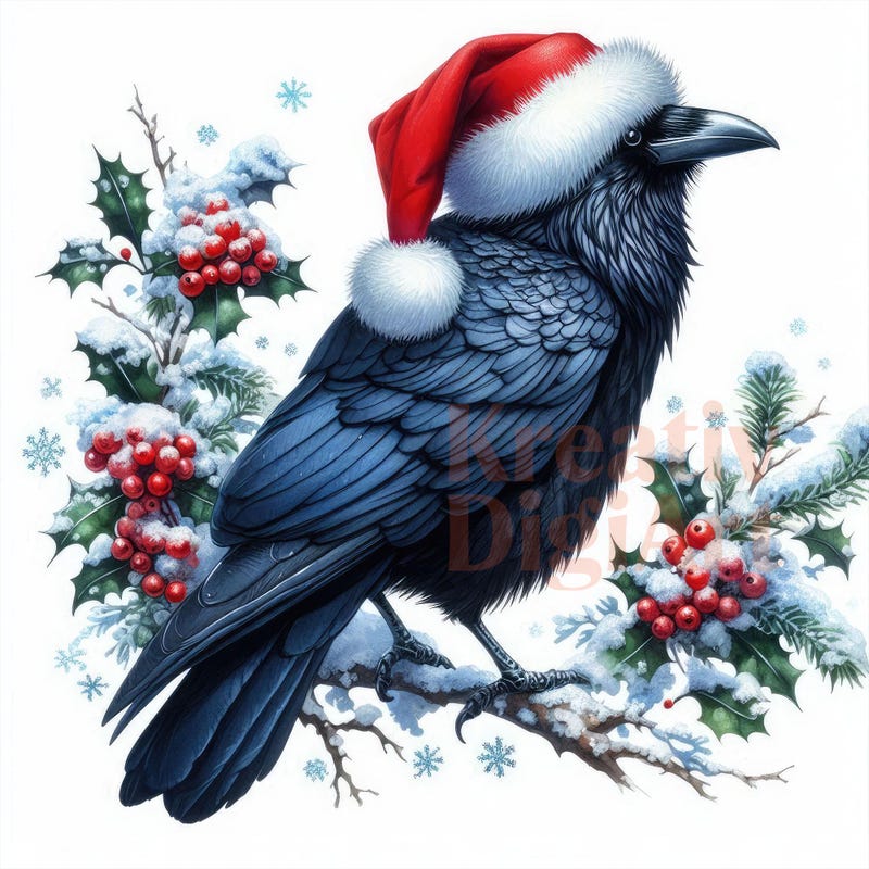Christmas Crow - Etsy