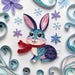 Quilling Bunnies Clipart, Quilled Rabbit Paper Crafts Junk Journal ...