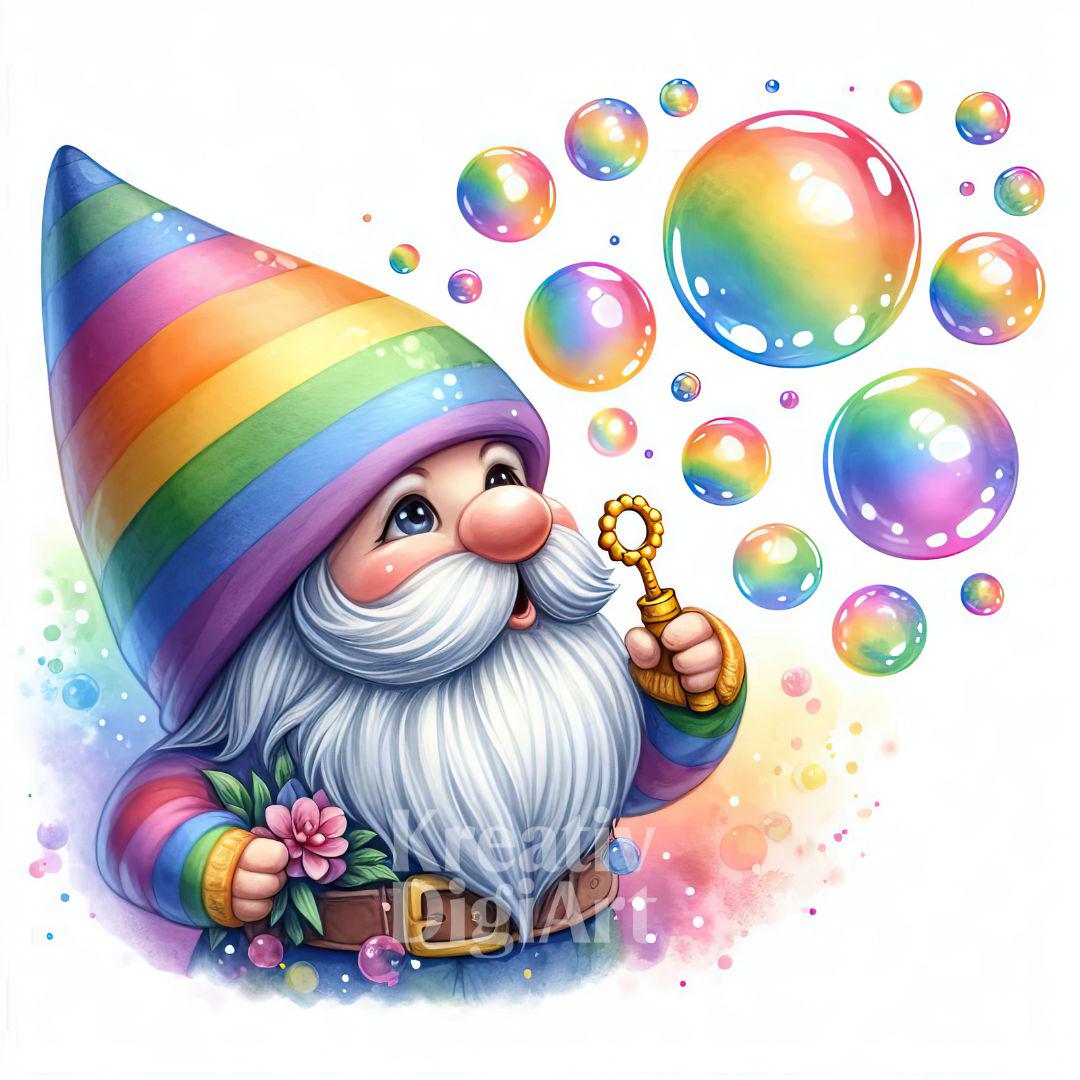 Watercolor Pride Gnome Clipart, LGBTQIA+ Gnome JPG, LGBTQ Flag Clip Art ...