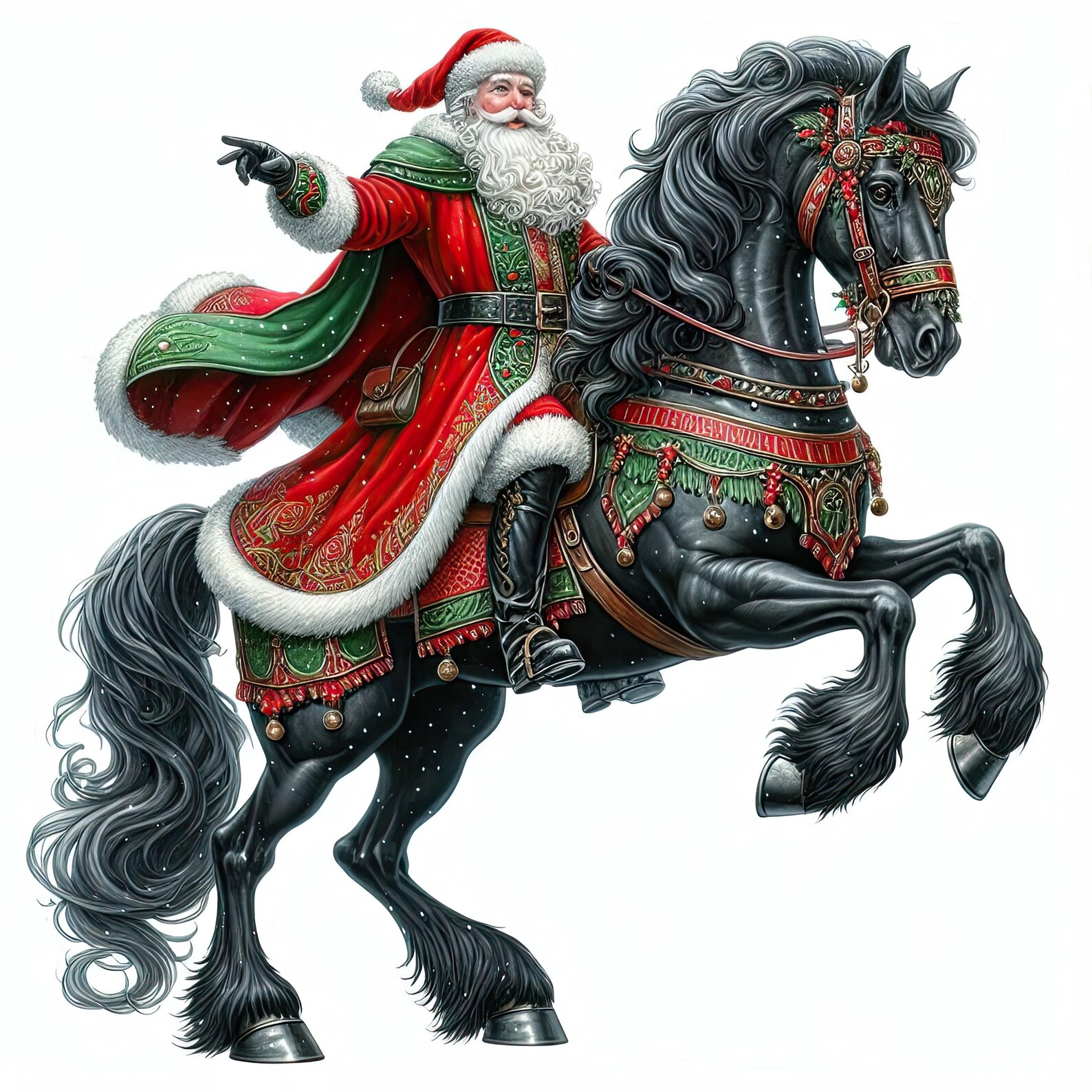 Cowboy Santa Claus JPG, Western Santa and Horse Clipart, Christmas Junk ...