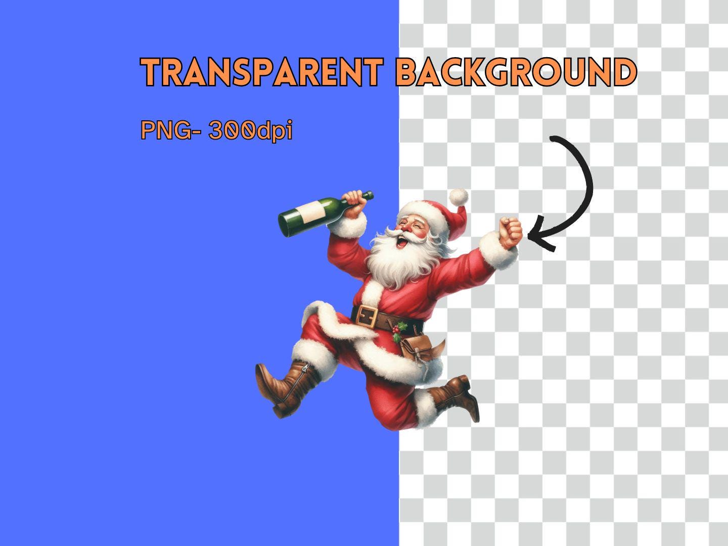 Drunk Santa Claus PNG, Funny Santa Claus Clipart, Christmas Sublimation ...