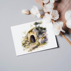 12 Tomb of Jesus Clipart, Empty Tomb JPG, Watercolor Easter Jesus Holy ...