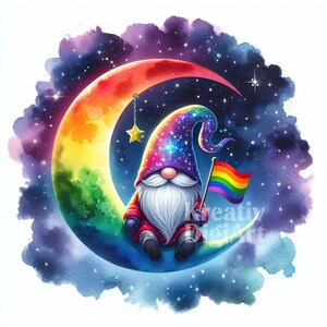 Watercolor Pride Gnome Clipart, LGBTQIA+ Gnome JPG, LGBTQ Flag Clip Art ...