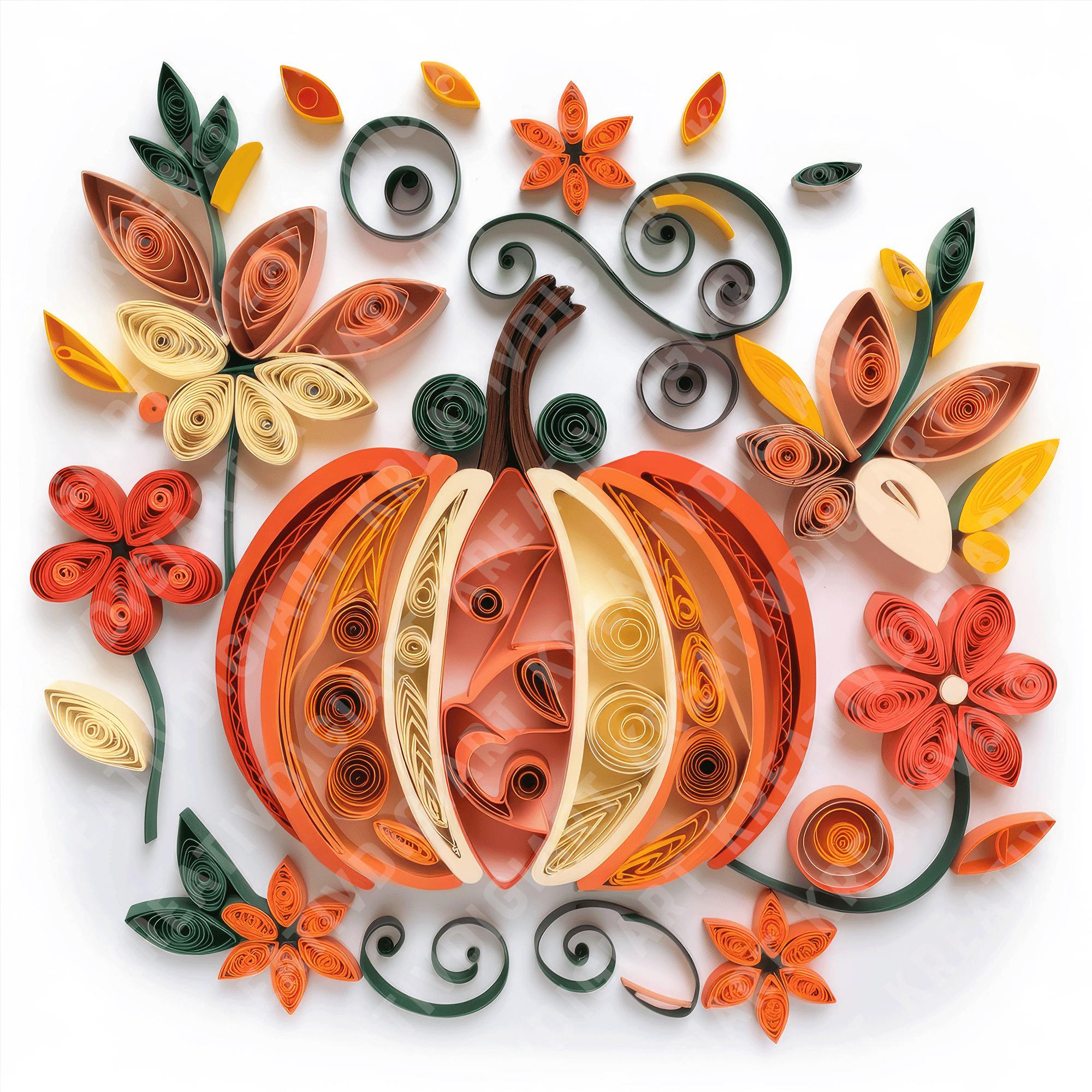 Quilling Pumpkins Clipart, Paper Pumpkin Fall Quilling, Paper Crafts ...