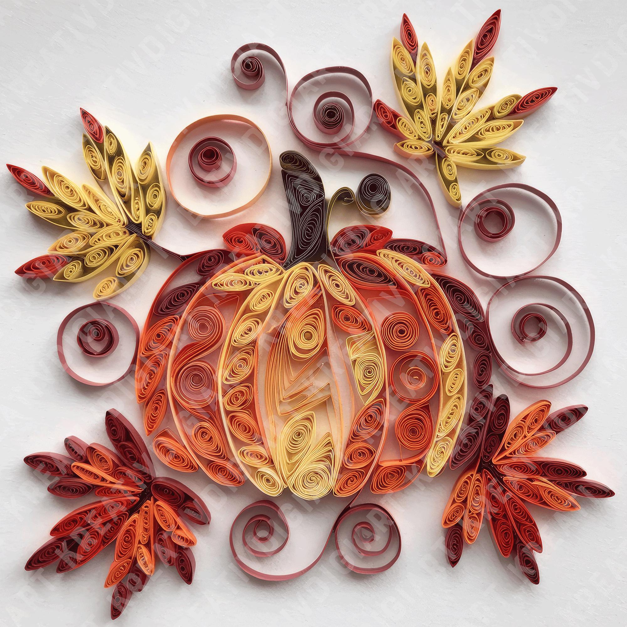 Quilling Pumpkins Clipart, Paper Pumpkin Fall Quilling, Paper Crafts ...