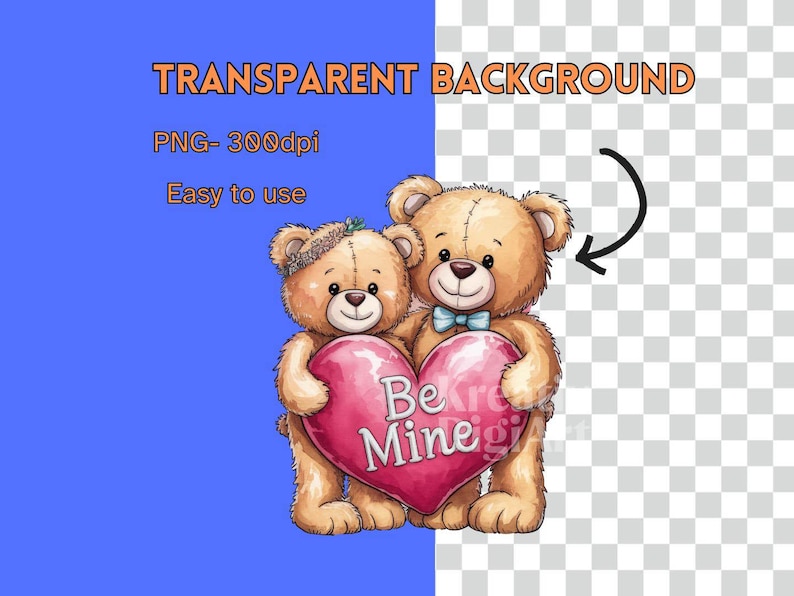 Valentine's Day Teddy Bear Couple Clipart, Cute Romantic Bears ...
