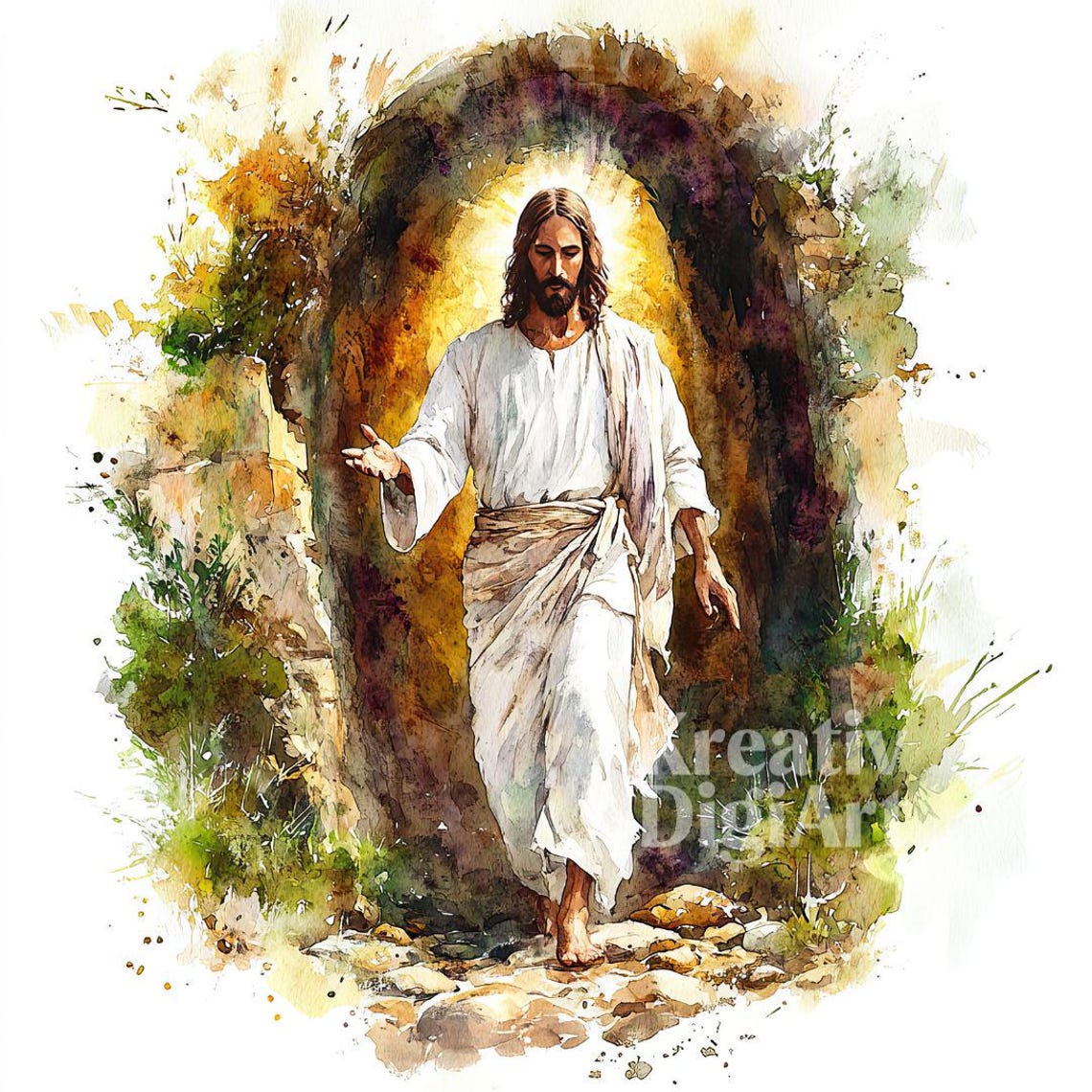17 Resurrection of Jesus Clipart, Watercolor Easter JPG, Jesus Risen ...