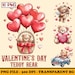 Valentine Baby Animals Clipart JPG, Watercolor Valentine's Day Heart ...