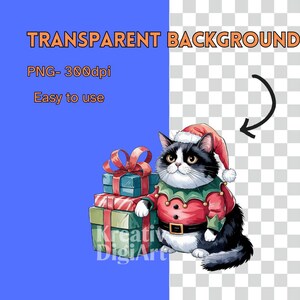 Chonky Cat Clipart, Chubby Santa Cat PNG, Cute Holiday Cat Sublimation ...