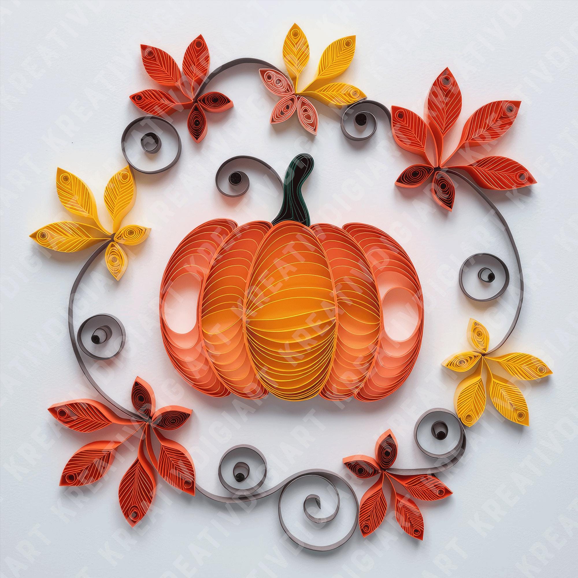 Quilling Pumpkins Clipart, Paper Pumpkin Fall Quilling, Paper Crafts ...