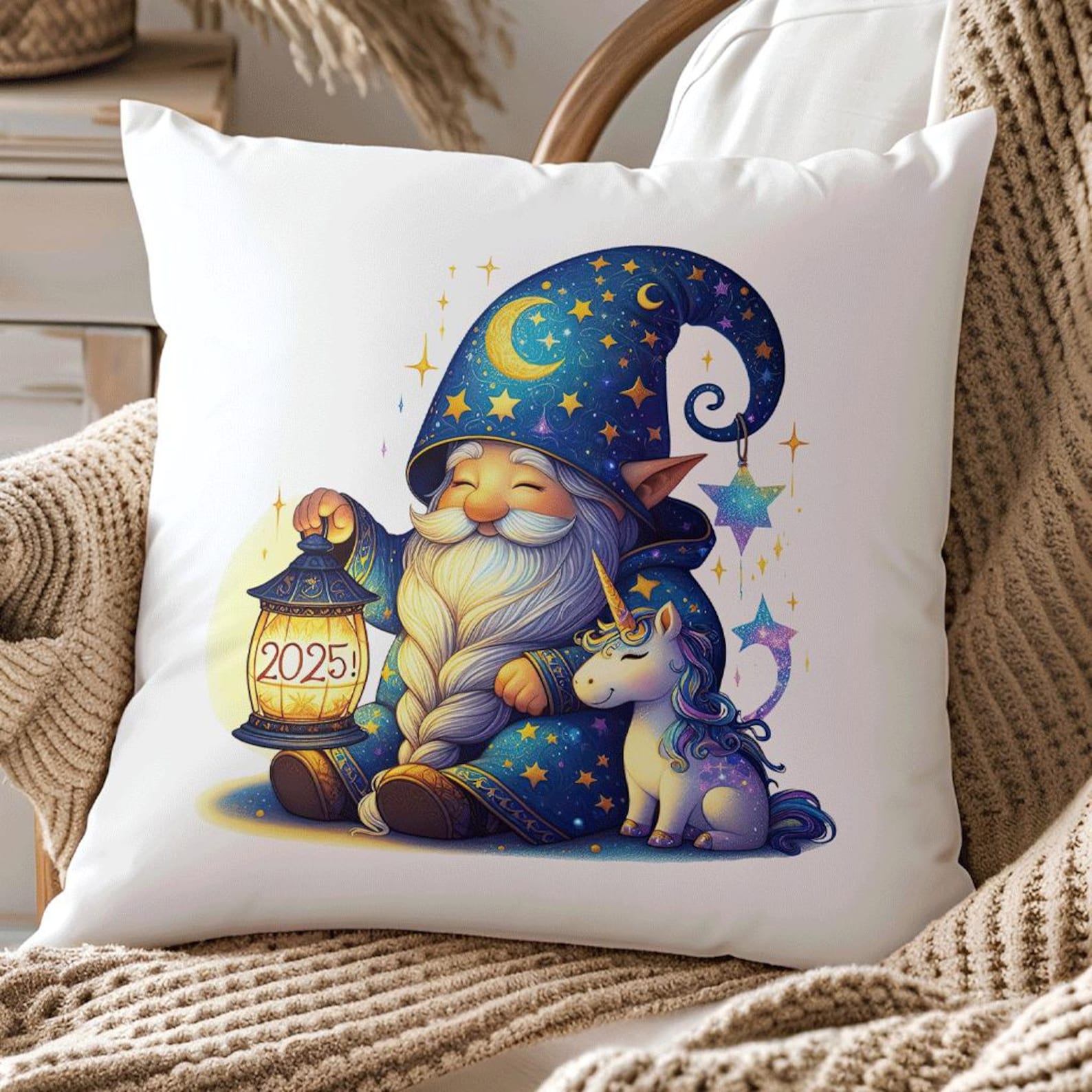 New Year 2025 Gnome PNG Clipart, Cute Gnome and Baby Unicorn ...