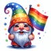 Watercolor Pride Gnome Clipart, LGBTQIA+ Gnome JPG, LGBTQ Flag Clip Art ...